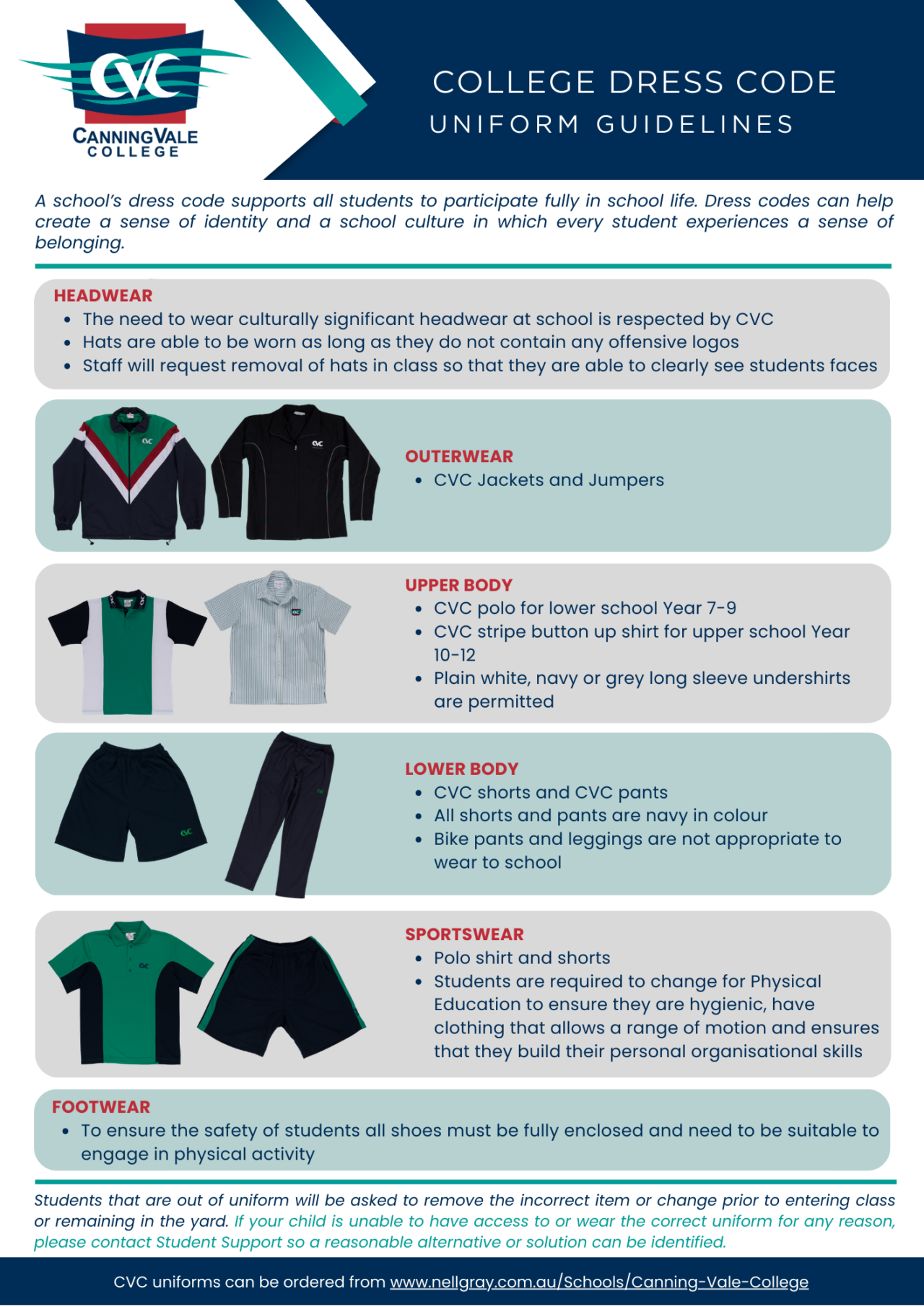 Uniforms | Canning Vale College