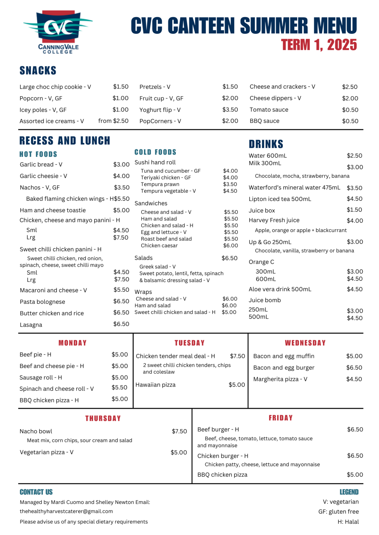 CVC Canteen | Canning Vale College